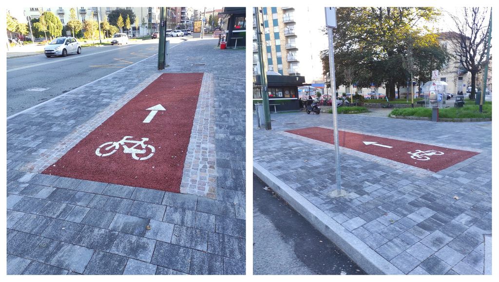 Pista ciclabile più corta del mondo in corso Umbria, in Circoscrizione ...